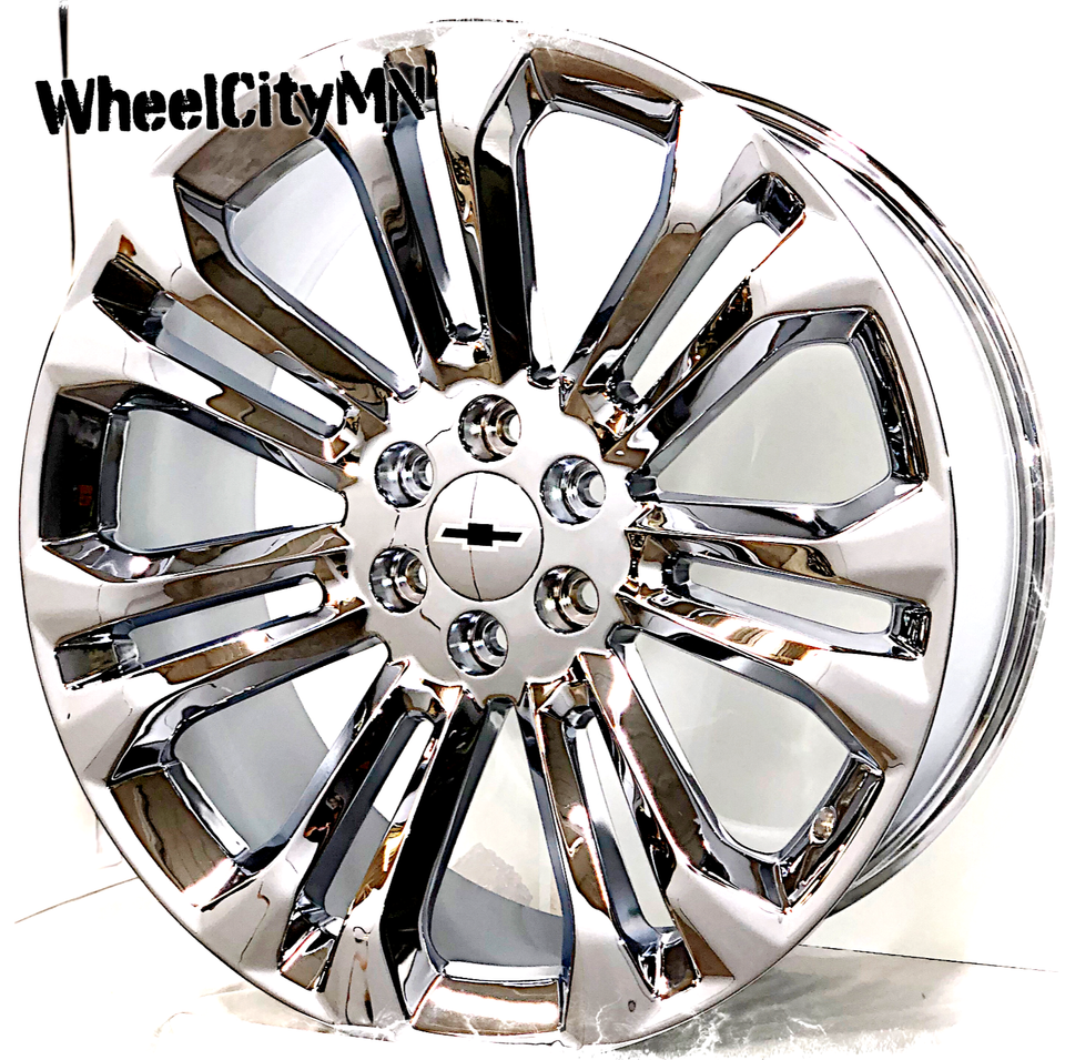 24" chrome Chevy Tahoe Suburban LTZ Silverado OE replica wheels 5666 ...