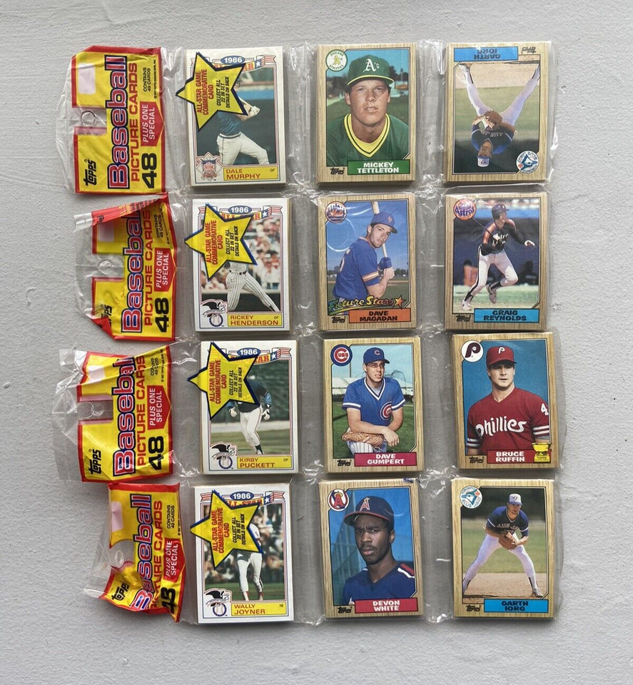 1987 MLB Topps Baseball Rack Pack Lot of (4) Packs | eBay