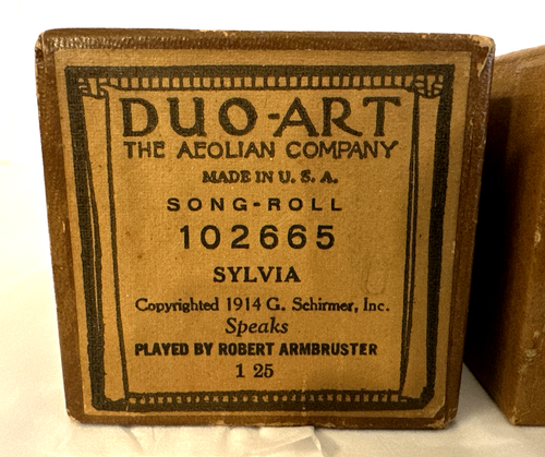 Duo Art Piano Word Song Roll SYLVIA 102665 Rare Very Good / Excellent ...