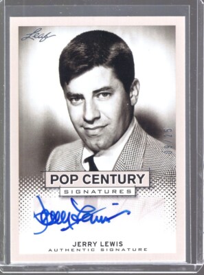 JERRY LEWIS 2013 LEAF POP CENTURY SIGNATURES SILVER 9/25 AUTOGRAPH #BA ...