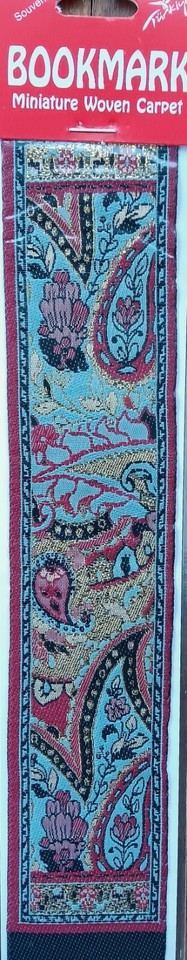Turkish Woven Silk Bookmark - Ephesus -Blue,Black,Red,Gold | eBay