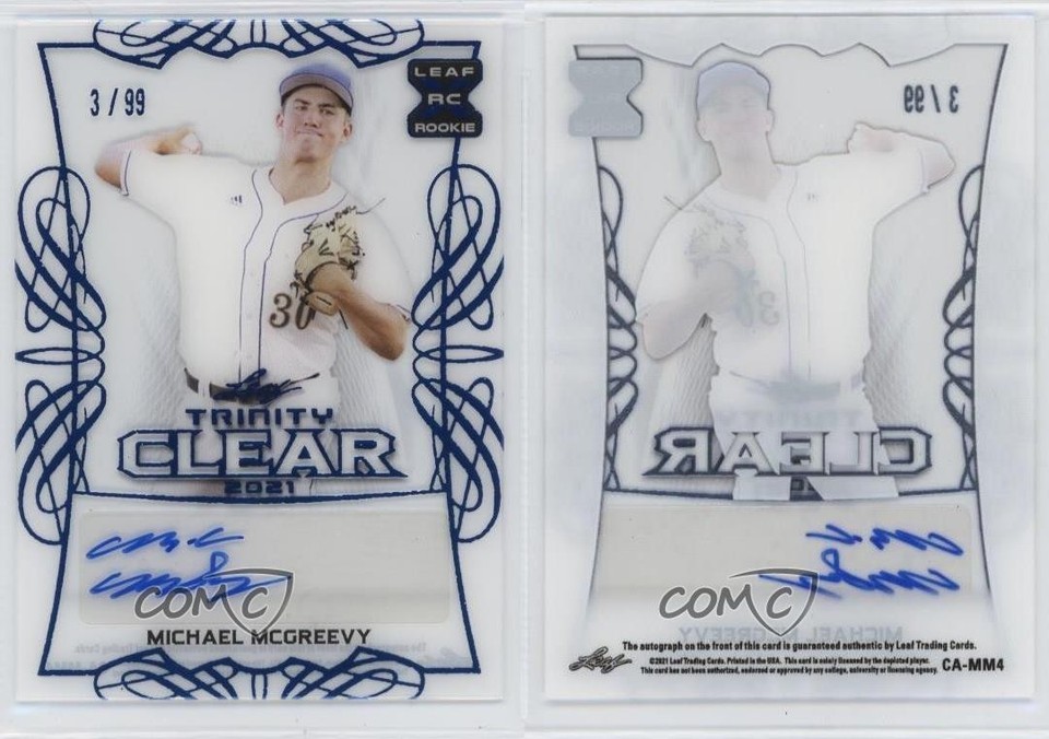 2021 Leaf Trinity Clear Auto Platinum /99 Michael McGreevy #CA-MM4 Auto ...