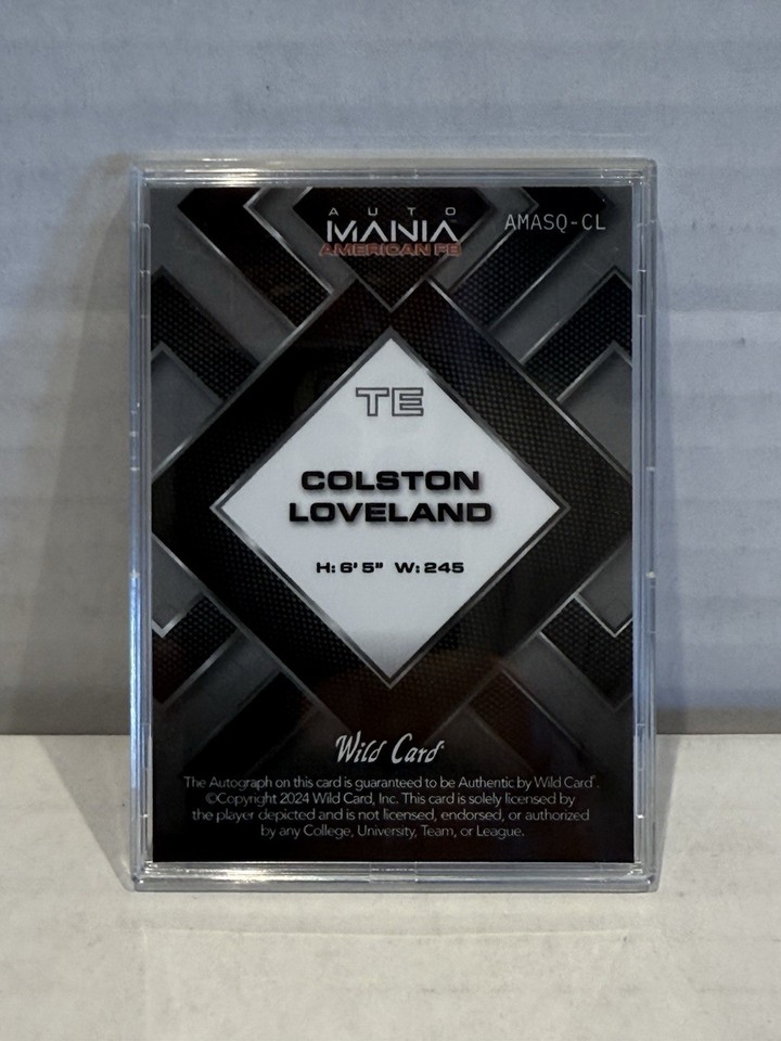 2024 Wild Card Automania Auto Colston Loveland TE Square Americana ...