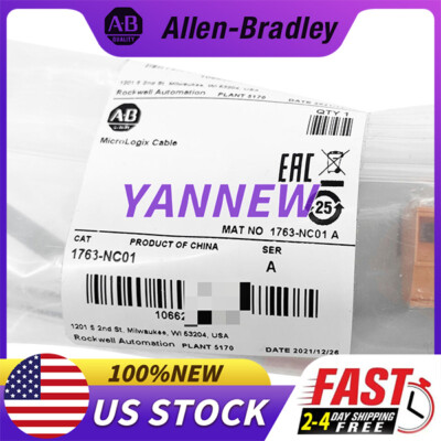 Allen Bradley 1763-NC01 MicroLogix DH-485 Comm Cable Surplus New Sealed ...