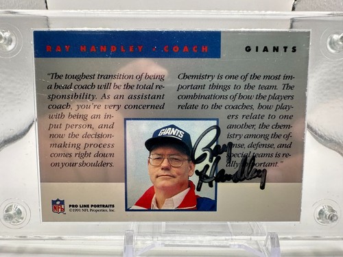 1991 Pro Line Portraits Auto Ray Handley Rookie Auto RC | eBay