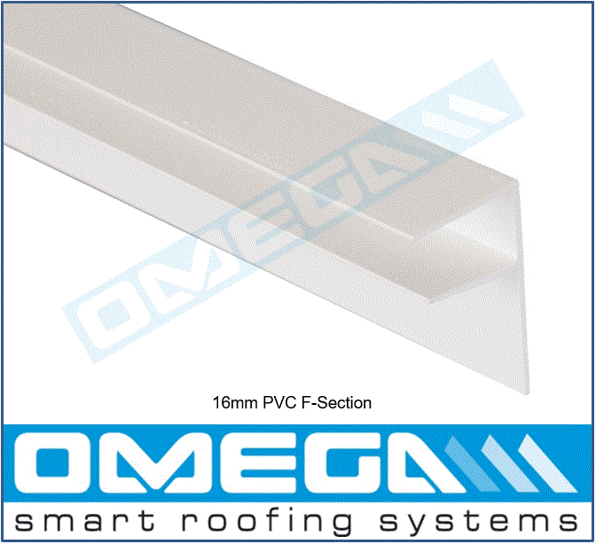 PVC F Section for Polycarbonate Roofing Sheets - For 10mm or 16mm ...