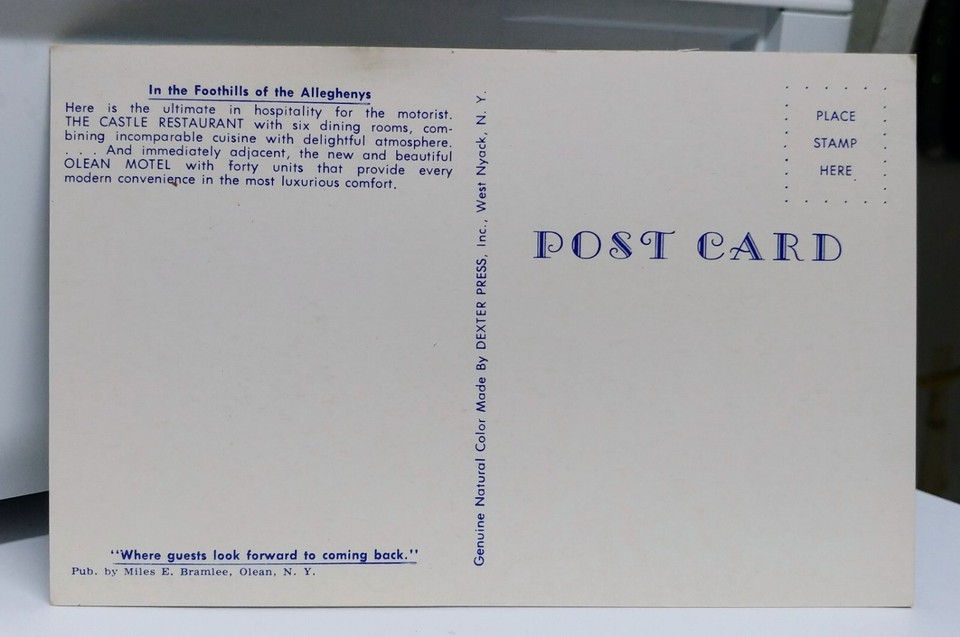 Olean NY New York "The Castle Restaurant" Postcard C. 1963, Dexter | eBay