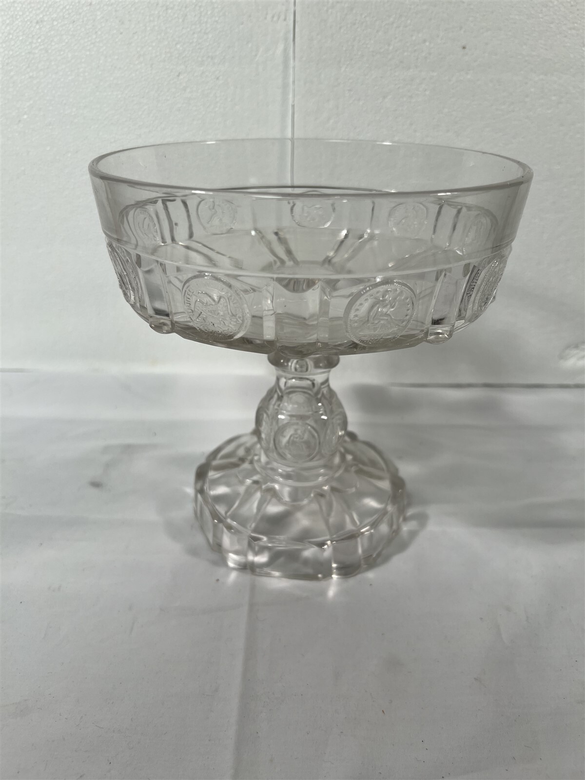 Antique US GLASS Columbian Coin EAPG Compote 7" Tall | eBay