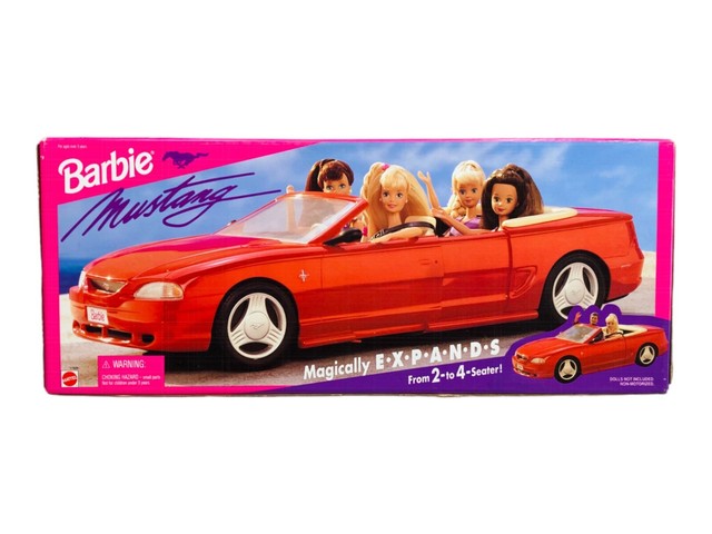 Mattel Barbie Mustang Convertible 11929 Magically Expands 2 to 4 Seater ...