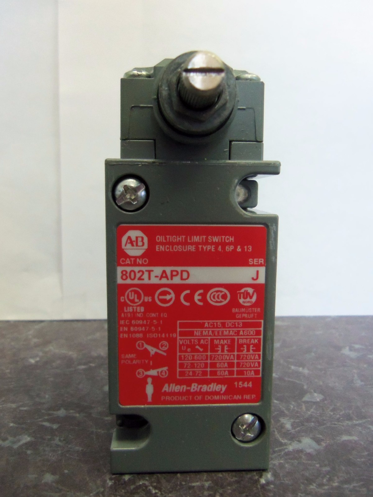New Allen Bradley 802T-APD Oil tight Limit Switch Series J NIB | eBay