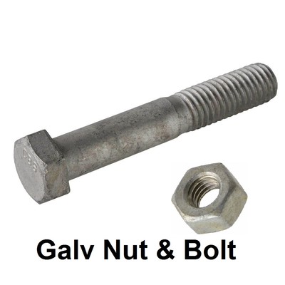 Qty 30 Hex Bolt M6 (6mm) x 130mm Galvanised Nut Galv Treated Pine HDG ...