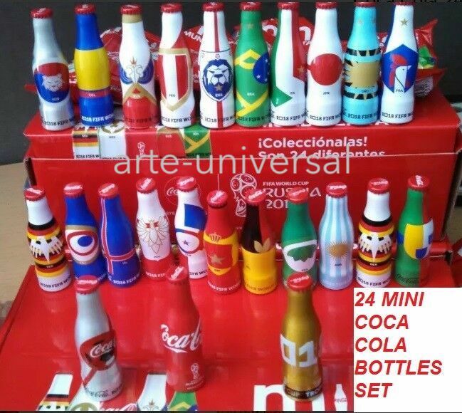 SET OF 24 MINI COCA COLA MEXICO BOTTLES - RUSSIA SOCCER FOOTBALL WORLD ...