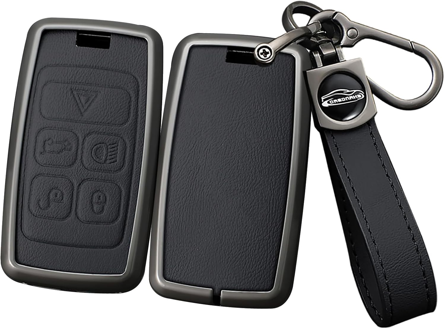 ontto Alloy Leather Remote Key Fob Cover Fit for Defender Discovery ...
