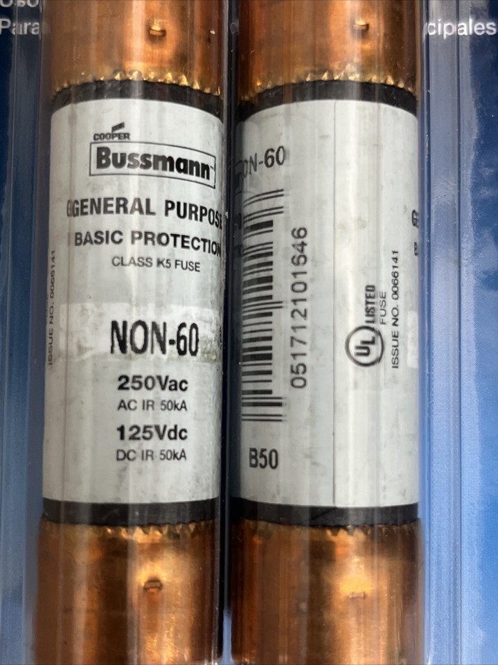 Bussmann NON-60 60A Type Non Cartridge Fuse (2PK of 2) | eBay