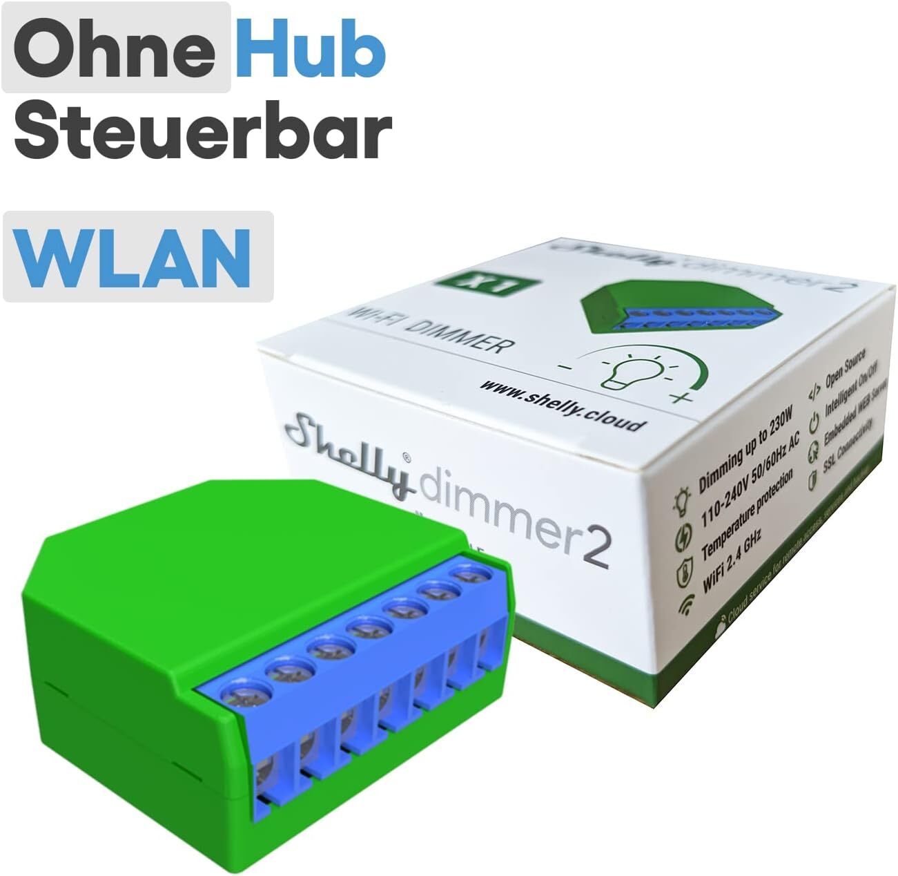 Shelly Smart Home Wlan Wandschalter Wlan DImmer mit Messfunktion Dimmer ...