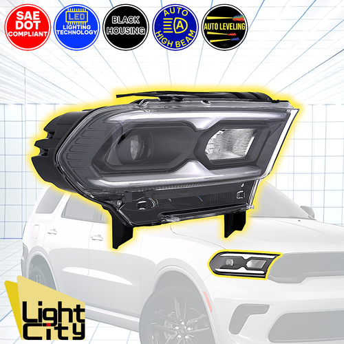 [FULL LED w/ AFS] For 2021-24 Dodge Durango Black Bezel Passenger ...
