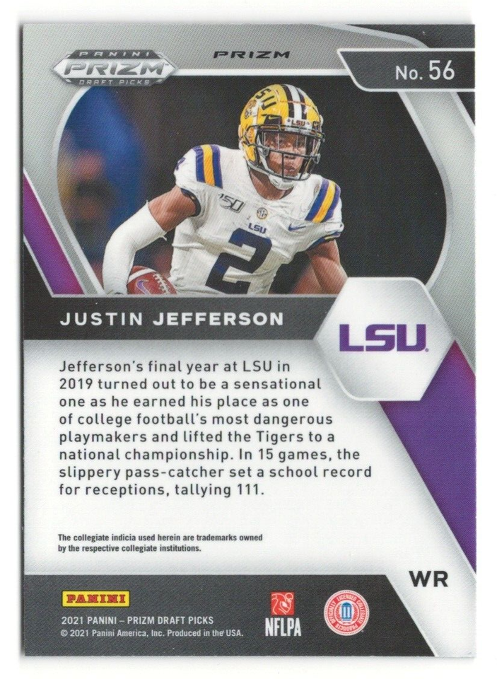 Justin Jefferson 2021 Panini Prizm Draft Picks Prizms Red Circles #56 ...