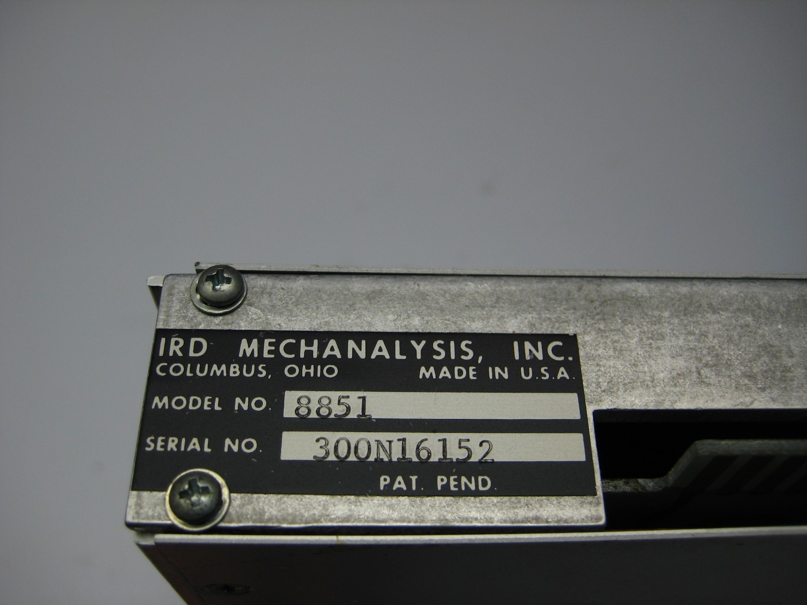 IRD MECHANALYSIS 8851 NSNP | eBay