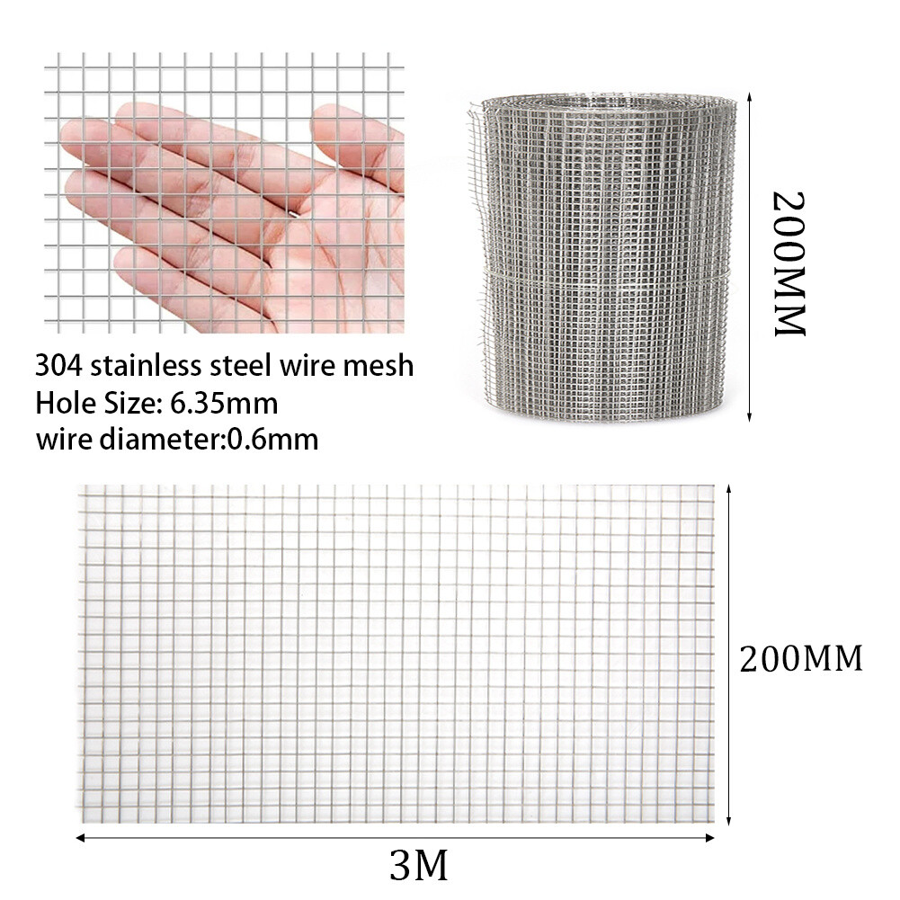 3/6M Stainless Steel Rat Mesh Rodent Proofing Woven Fine Wire Metal ...