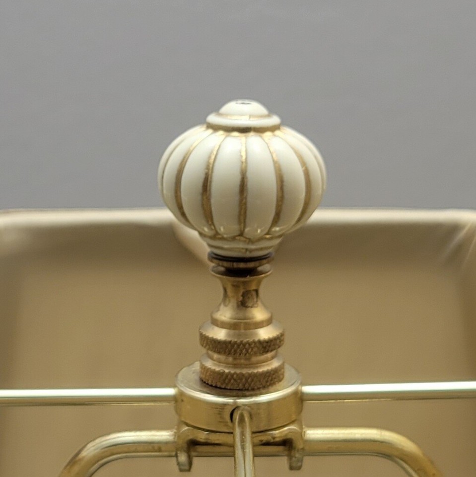Ivory/Gold, Acrylic, Lenox Style Lamp Finials Polished or Antique Brass ...