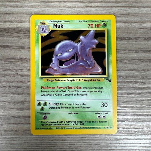 MUK POKEMON CARD TCG FOSSIL HOLOFOIL 13/62 GRASS HOLO RARE STAGE 1 | eBay