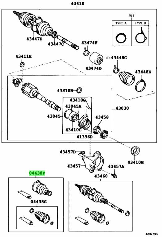 TOYOTA OEM 04427-42060 FRONT Drive Shaft Boot Kit NEO ( B-S06 ) HITACHI ...