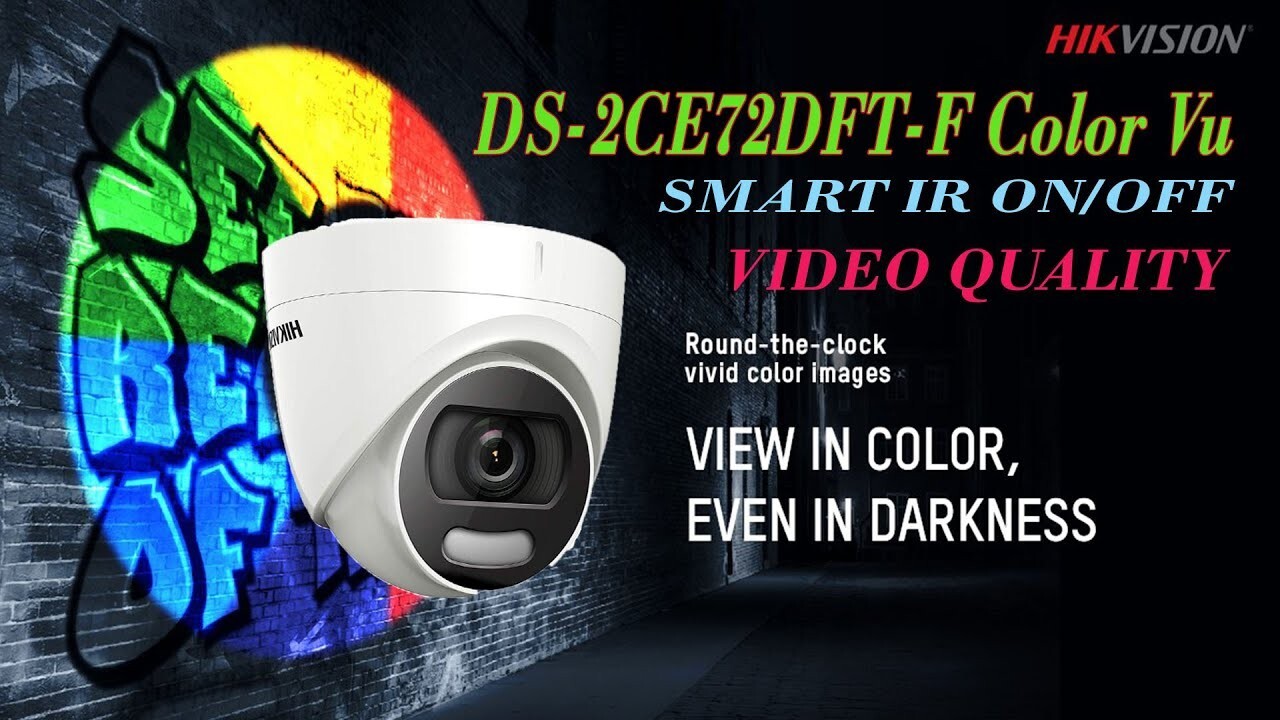 HIKVISION ColorVu 2MP 1080P TVI Turret 2.8mm Wide WHITE FULL HD BNC ...