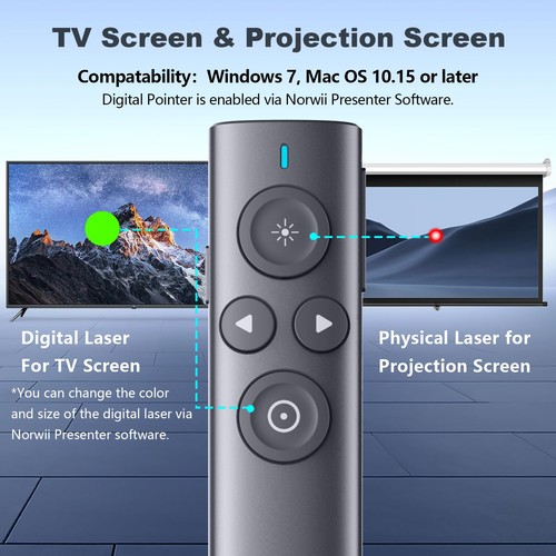 NORWII Presentation Clicker with Digital Pointer for TV Screen ...