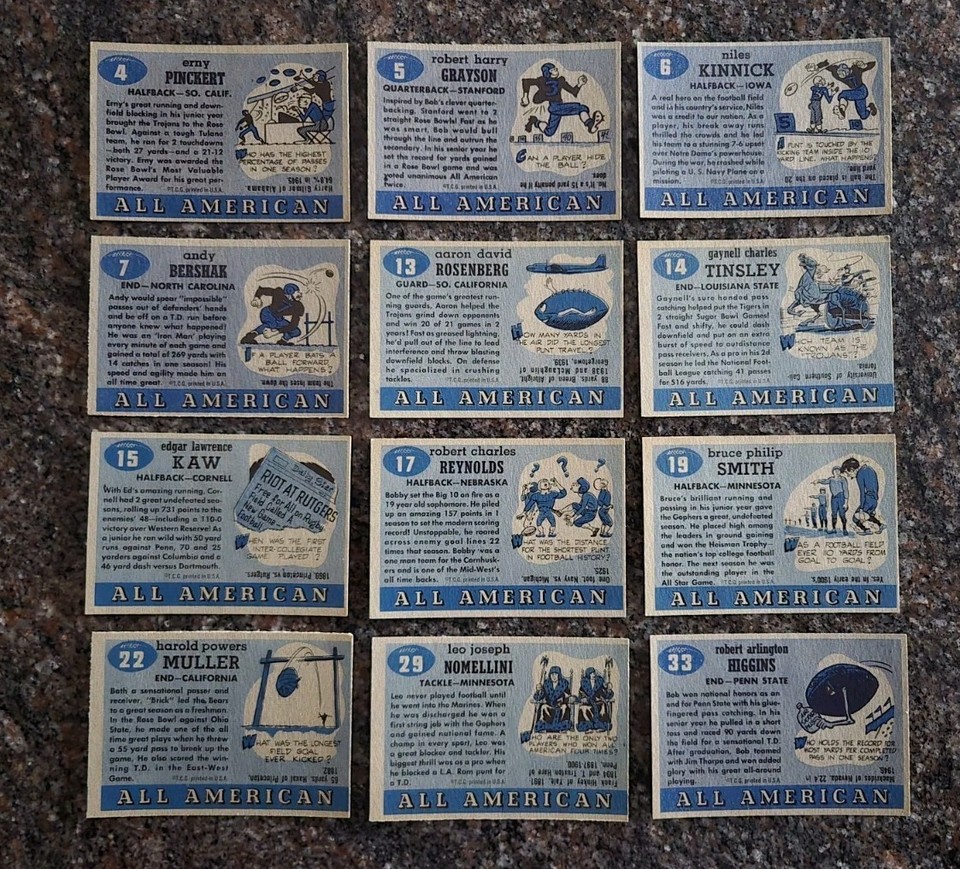 12 - 1955 Topps All American Football Card Lot (High Grade) | eBay