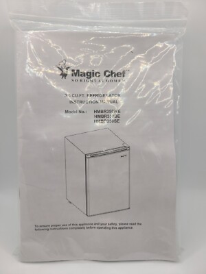 Magic Chef Small Refrigerator 3.5 CU FT Instruction Manual & Mini Ice ...