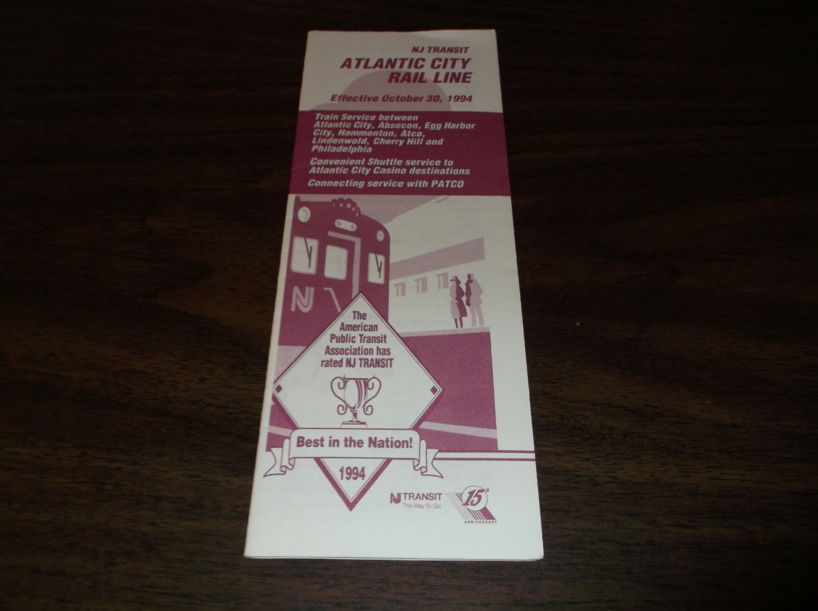 OCTOBER 1994 NEW JERSEY TRANSIT NJT ATLANTIC CITY PUBLIC TIMETABLE | eBay