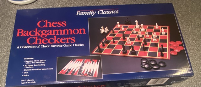 Family Classics Chess Backgammon Checkers by Pressman 3213 1993 for sale online | eBay