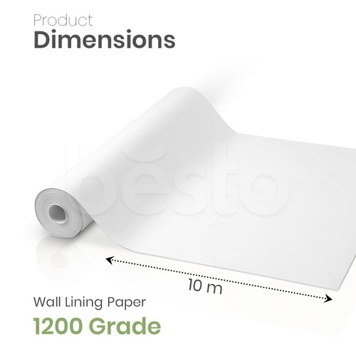 Paintable Lining Paper for Walls Palin White Thick Backing Covering ...
