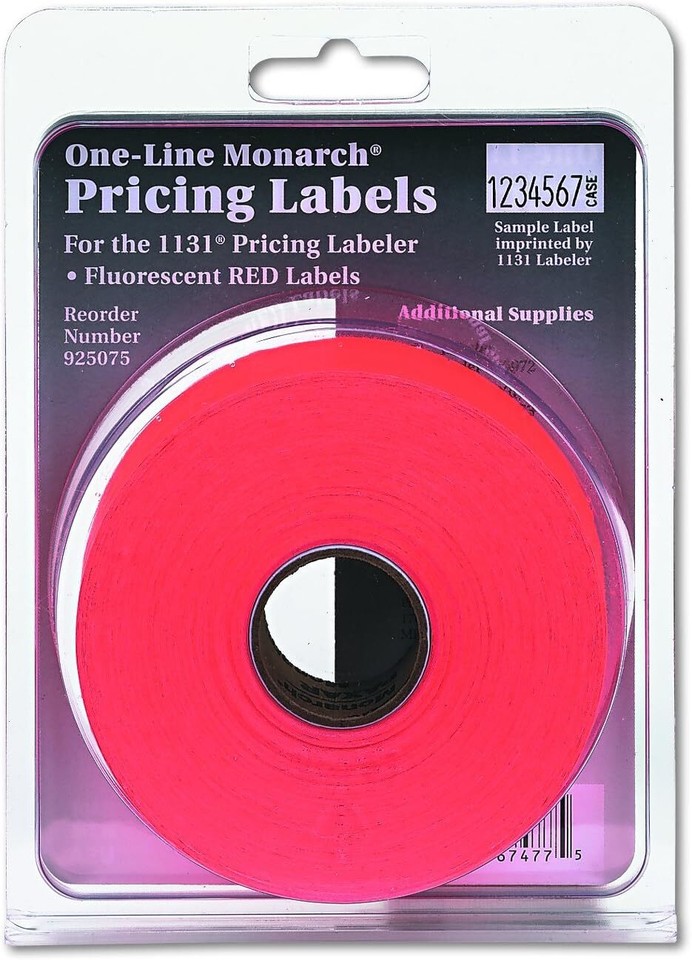 Monarch 925075 Easy-Load 1131 1-Line Pricemarker Label 7/16 x 7/8 ...