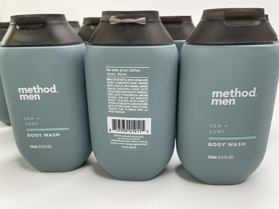(12) Method Men Sea Surf Body Wash 3.4 oz. 100ml Travel Size | eBay