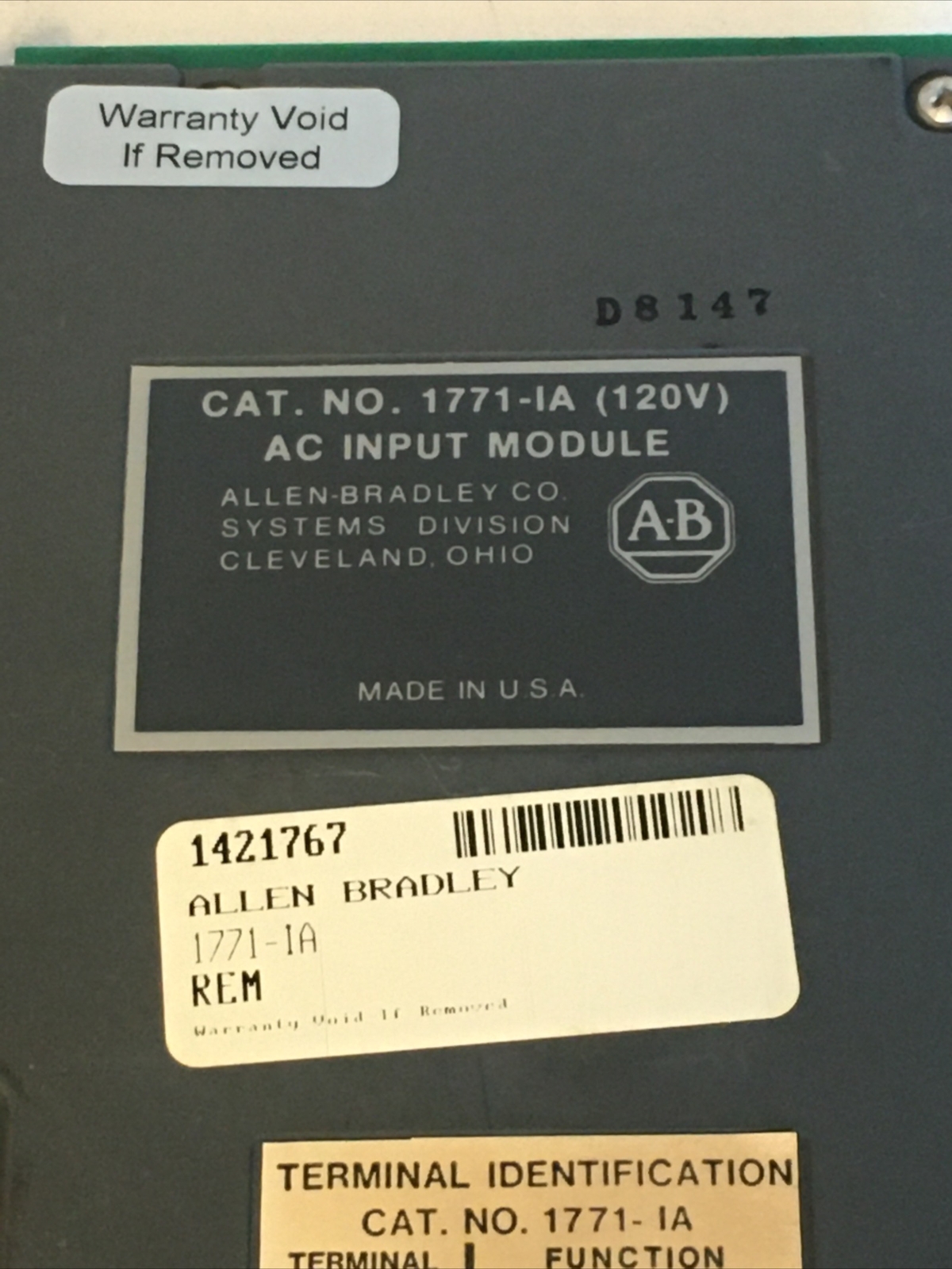 Allen-Bradley 1771-IA Input Module for sale online | eBay
