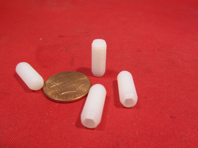 Nylon 66 Plastic Set Screws, Flat Point, 1/4"-28 x 5/8" Length, 200 ...