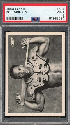 Bo Jackson 1990 Score Bat on Shoulders Baseball Card #697 Graded PSA 9 ...