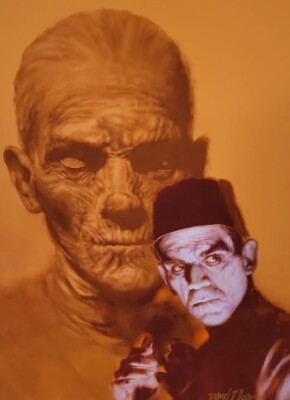 Daniel Horne Vintage Hand Signed Giclee The Mummy Bela Lugosi Horror ...