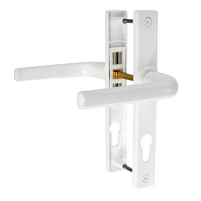 UPVC Door Handle Set 70mm 70PZ Sprung Lever White 180mm Fix Ferco ...