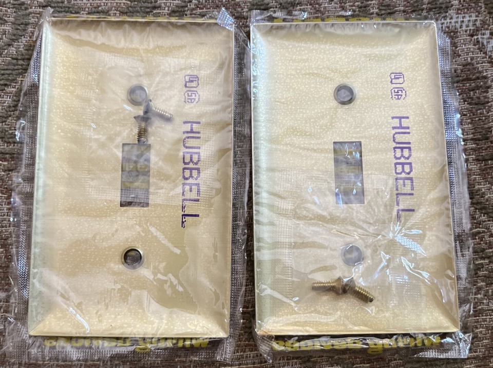HUBBELL POLISHED BRASS OUTLET LIGHT SWITCH NEW Set Of 2 | eBay