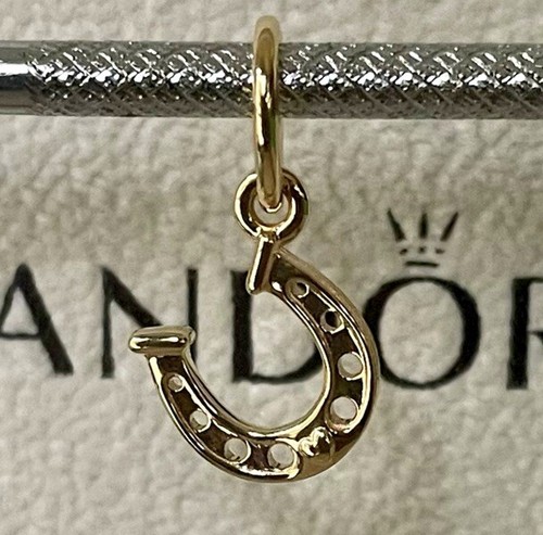 *BRAND NEW* Pandora Moments Solid Gold My Lucky Horseshoe Dangle Charm ...