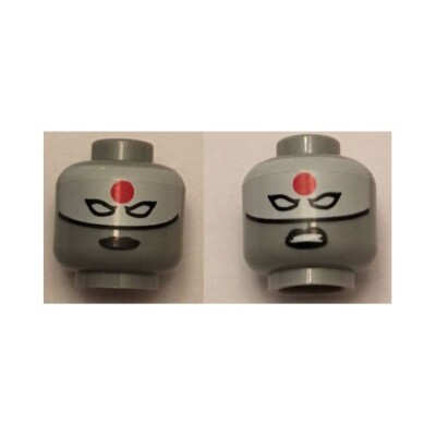 LEGO - Minifig Head Female Mask White w/ Red Sun on Forehead & Black ...