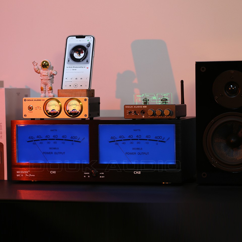 Large MIC/LINE Dual Analog VU Meter Audio Spectrum DB Panel Sound Level ...