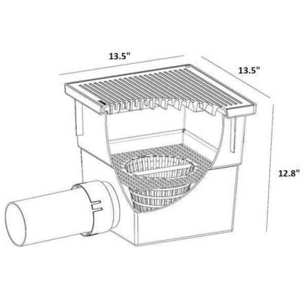 RELN Catch Basin Kit H13" x W13.5" x D13" Plastic Square Downspout ...