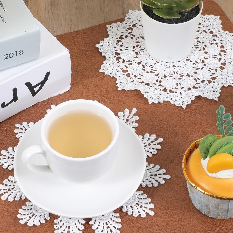 8 Pcs Crochet Lace Doilies for Tables White round Lace Doilies 6 Inch ...