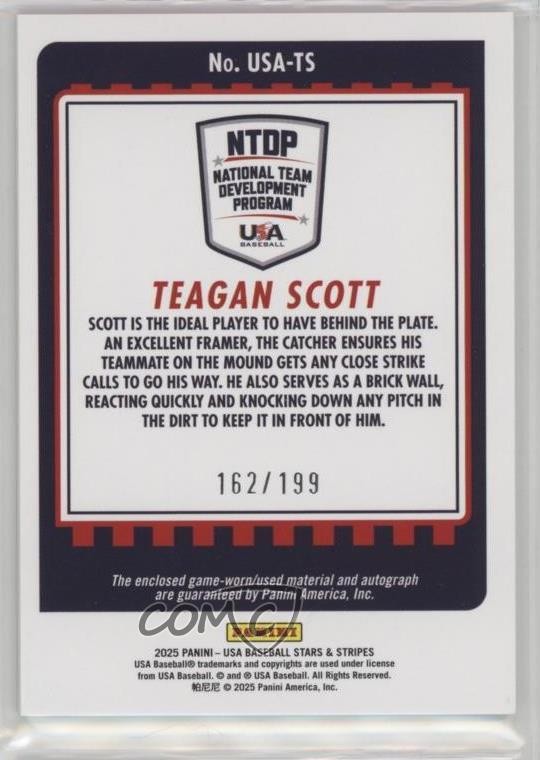 2025 Stars and Stripes USA Signatures Silhouettes 162/199 Teagan Scott ...
