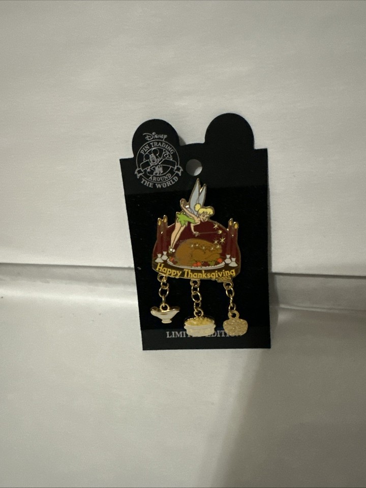 Disney Tinker Bell Trading Pin Happy Thanksgiving 2004 Turkey Dangle LE ...
