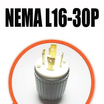 NEMA L16-30P Locking Male Plug Rated for 30A 480V L16-30 Plug AC 60Hz ...