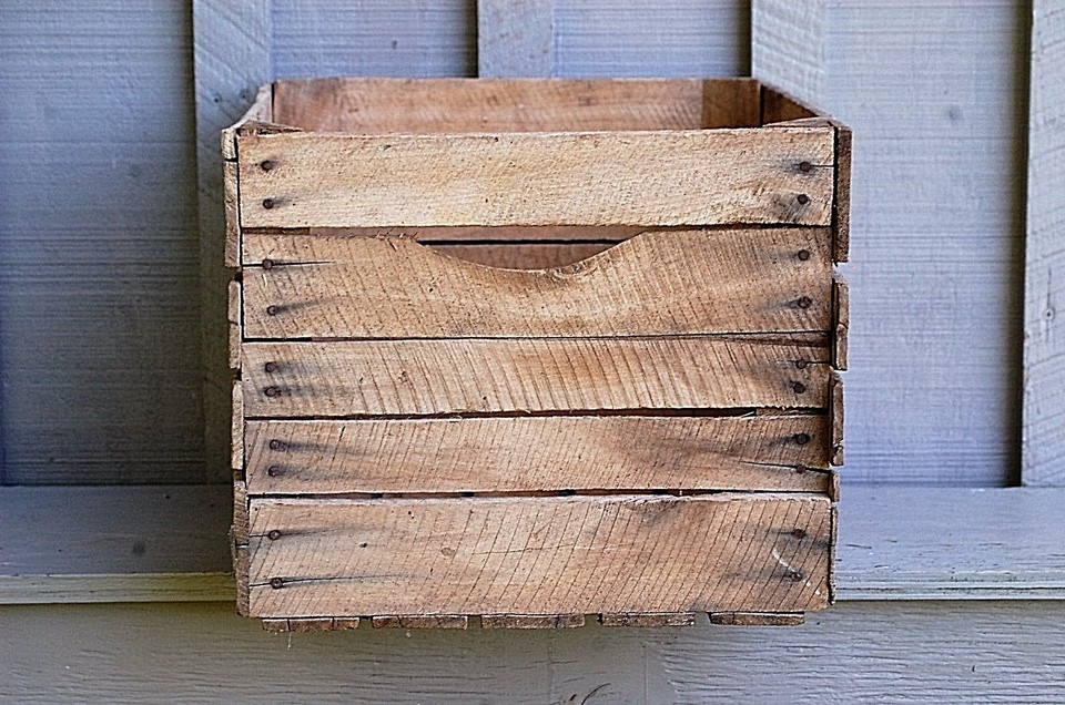 Rustic Primitive Wood Opened Wooden Shipping Crate Box Country Farm Old ...